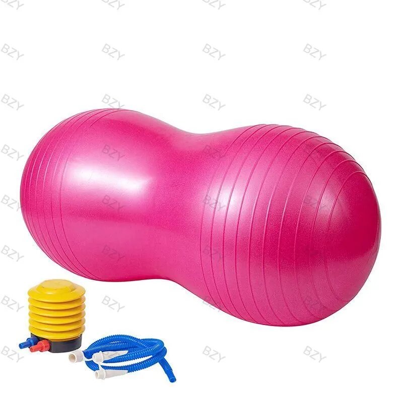 Фитбол Peanut Yoga Ball для фитнеса и реабилитационных тренировок, уникальная форма арахиса, розовый