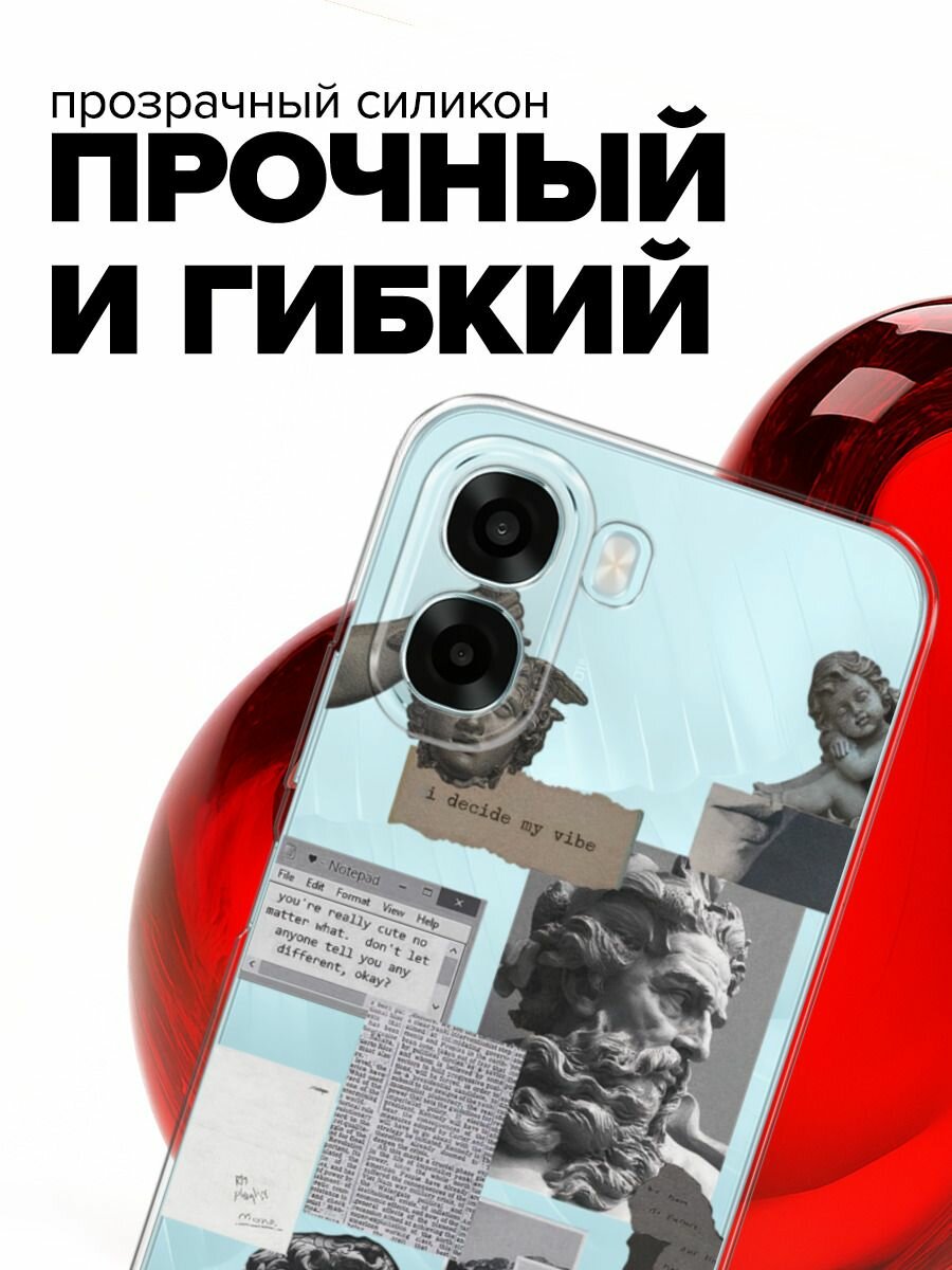 Силиконовый чехол на Oppo A6x / Оппо A6x с принтом Новая античность — фото 1
