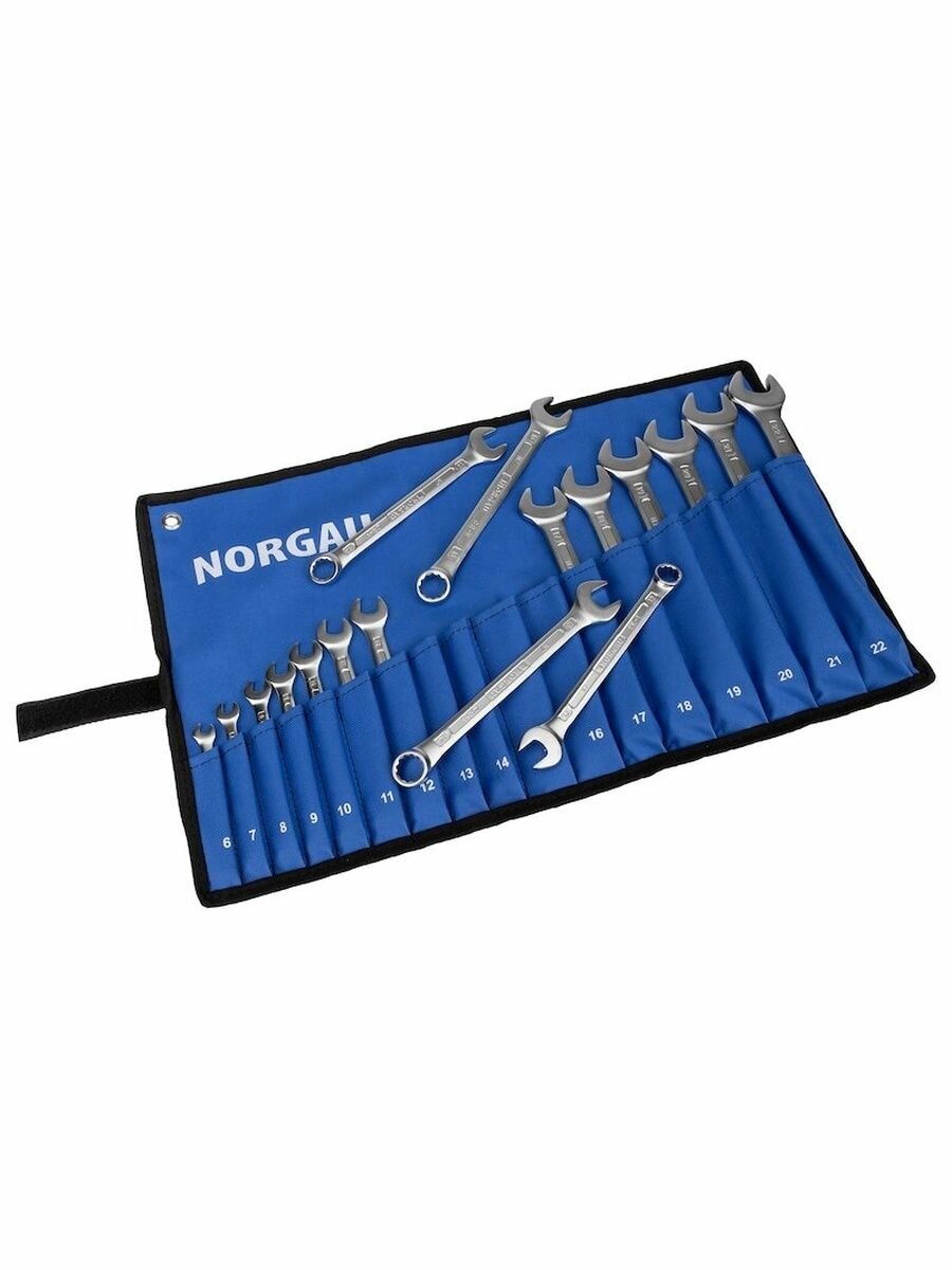 Набор комбинированных гаечных ключей NORGAU Industrial 17 предметов.