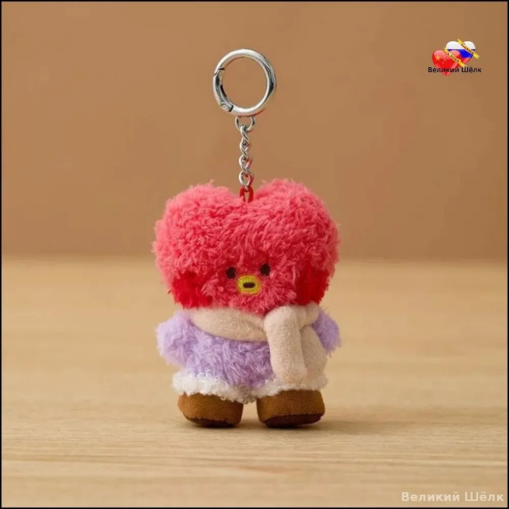 Плюшевый брелок BTS BT21 TATA Мягкая игрушка 10 см Красный