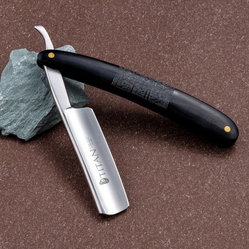 Титан Hirld прямая бритва деревянная ручка