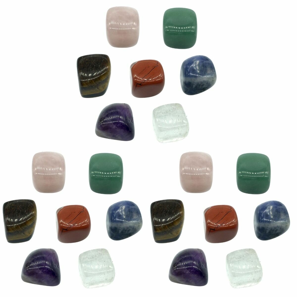 Набор чакровых кристаллов из 21 штук для терапии, исцеления и медитации, разноцветные камни