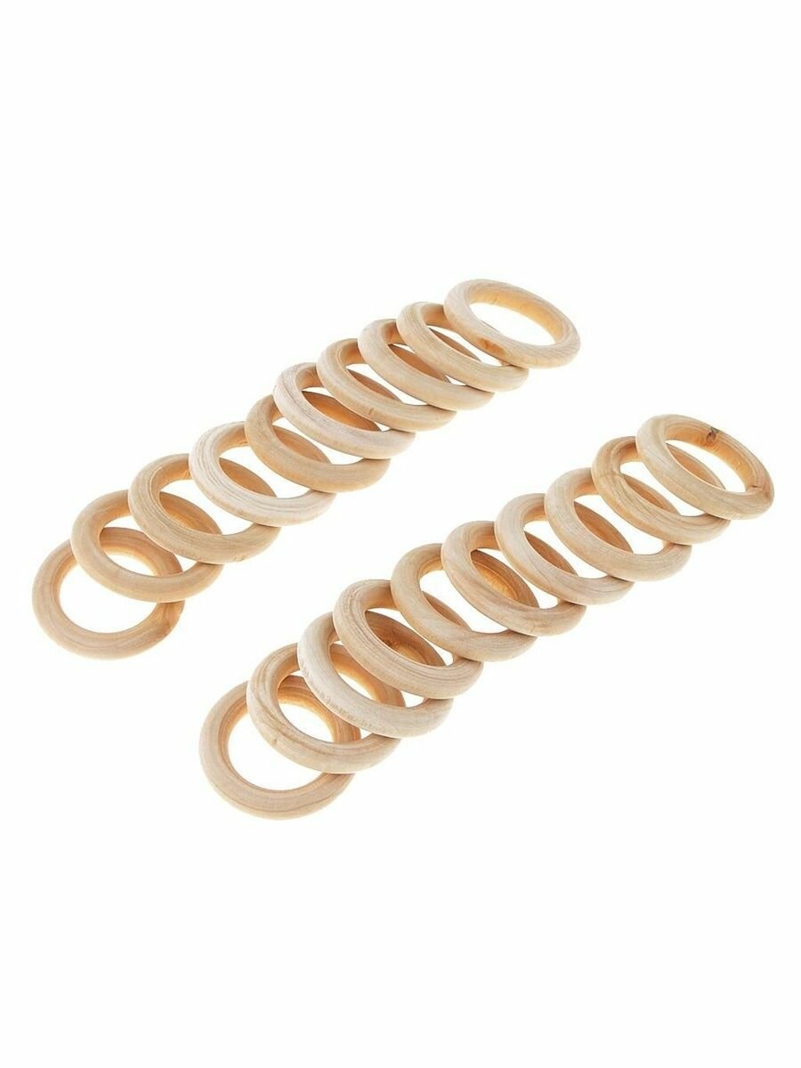 Деревянные кольца для рукоделия, 20 шт, натуральное дерево, без покрытия, для самостоятельного изготовления украшений, бижутерии, 35 мм