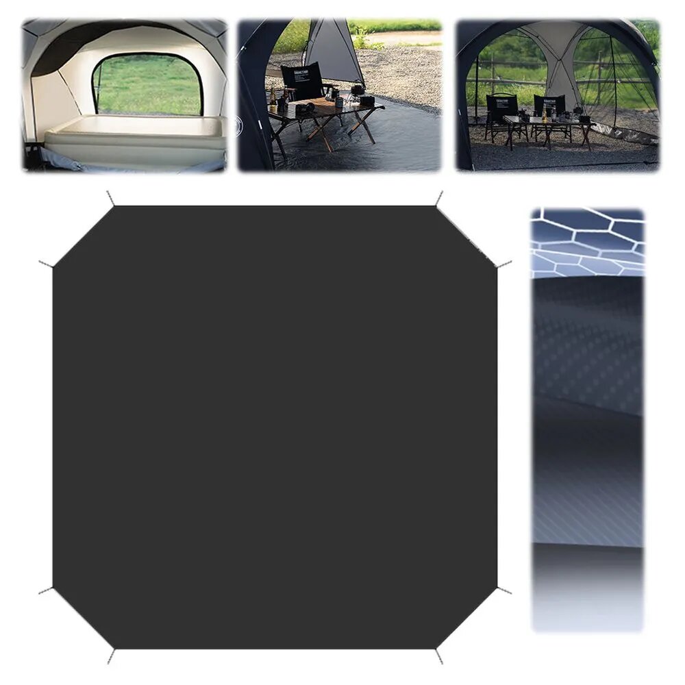 Водонепроницаемый кемпинговый купольный тент 410 410 см с подстилкой, чёрный