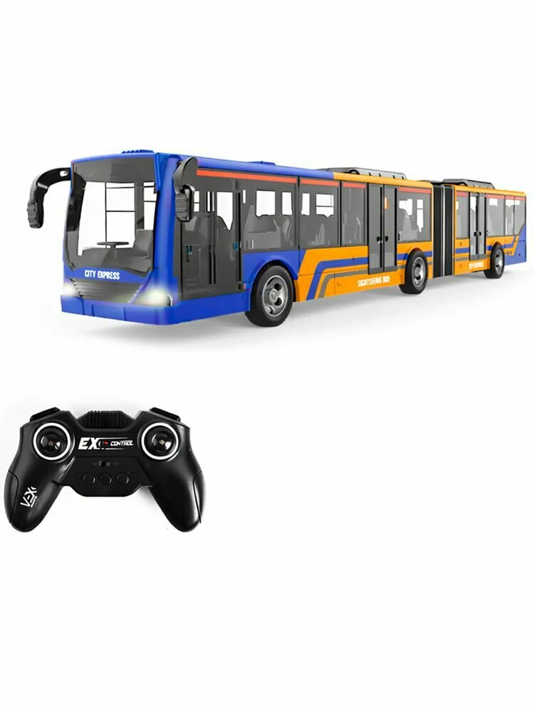 Радиоуправляемый автобус с гармошкой (синий) Huang Bo - 666-676NA-BLUE