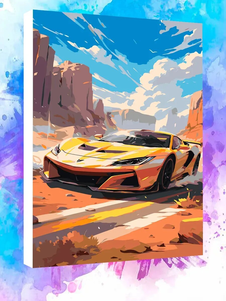 Картина по номерам Автомобиль Шевроле Chevrolet Corvette