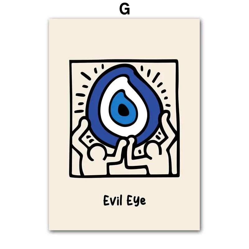Печать на холсте "Blue Evil Eye Bauhaus Yayoi Kusama Picasso Matisse"