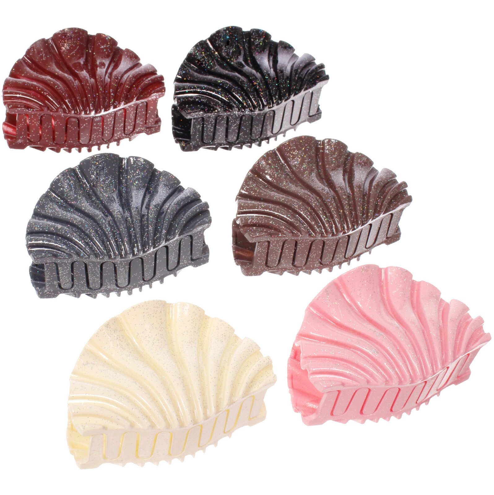 Заколка-краб для волос 1шт, «AKS - MANTANA», 8x5 см, пластик, ракушка, разноцветный принт