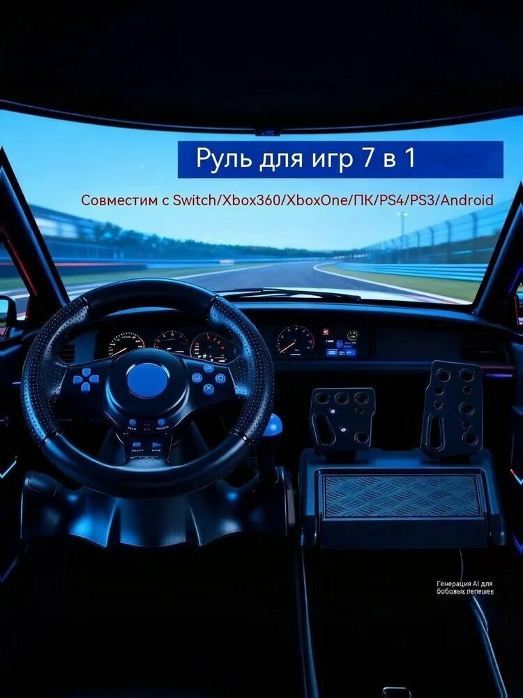 Руль Игровой Для Компьютера Совместимость С Пк Педалями/PS3/PS4/XBOX 360/XBOX ONE/Android/switch