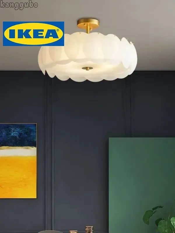 IKEA Люстра, E14, Светодиодная люстра для гостиной, белого цвета, диаметр 50 см