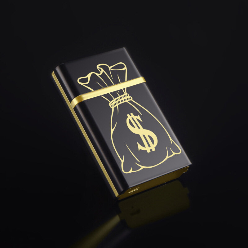 Портативный портсигар с супермини-зажигалкой с зарядкой через USB (Golden Feather)