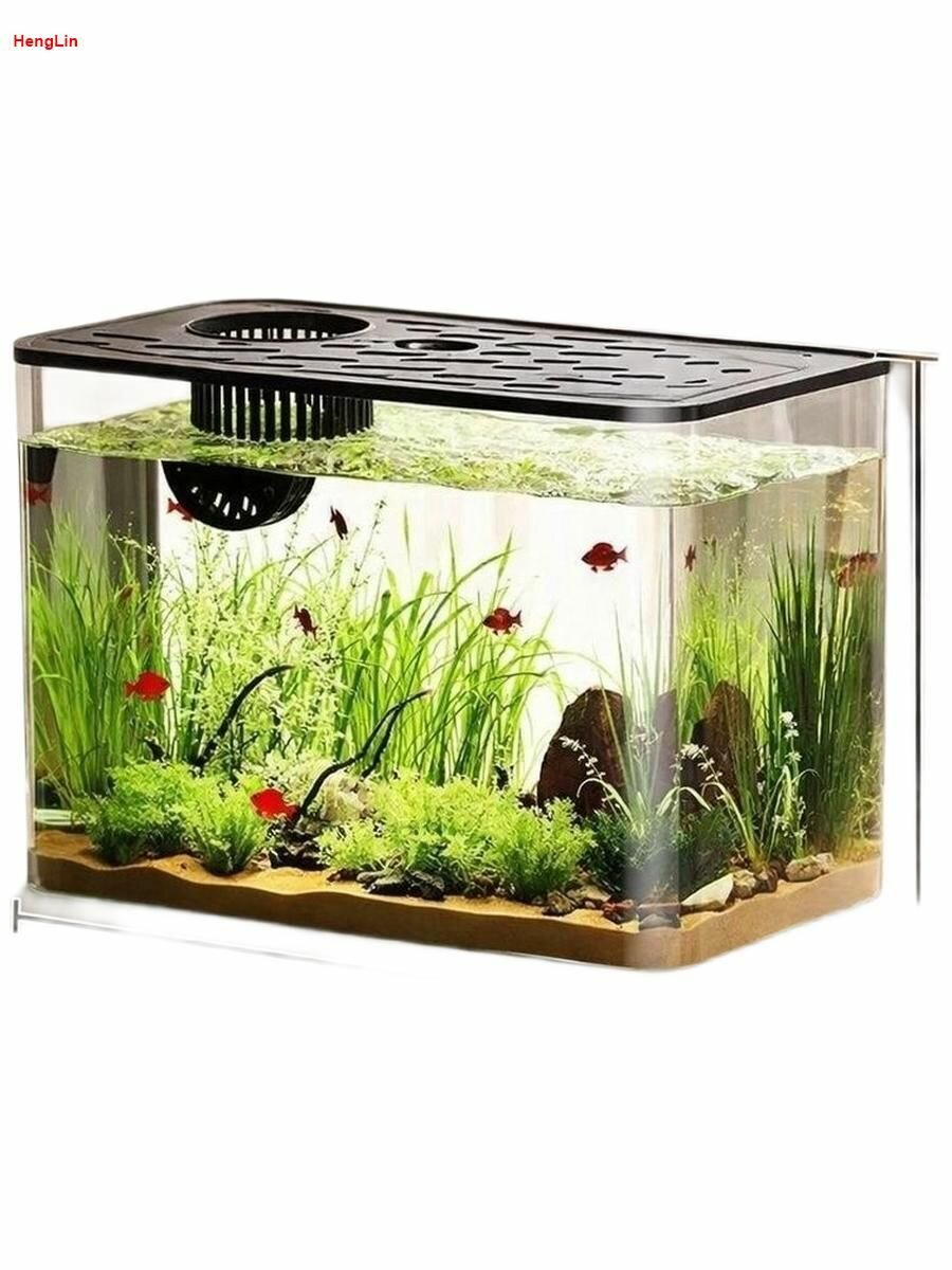 Аквариум стеклянный прямоугольный 50 литров с подсветкой LED, бестселлер