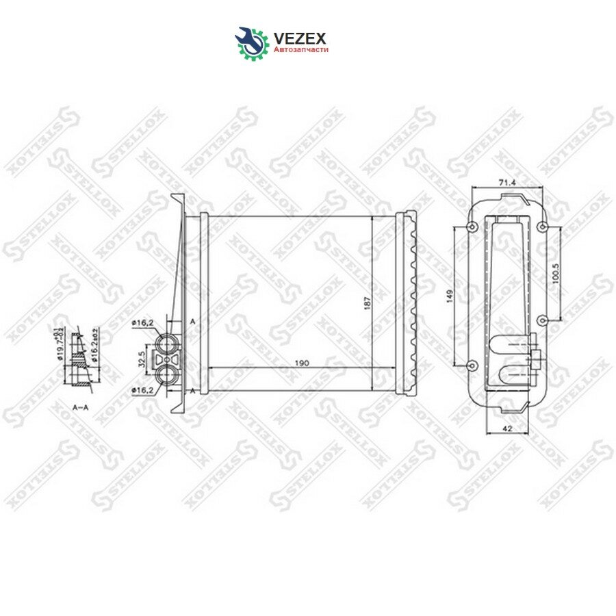 STELLOX 1035023SX радиатор печки!\ Volvo 850/S70 2.0-2.5TDi 91>
