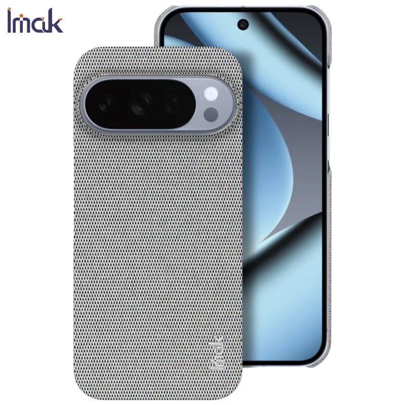 Тонкий тканевый чехол IMAK для Google Pixel 10A 10 Pro XL / 9 PRO Гугл Пиксель 9 Про СЛ, light Gary