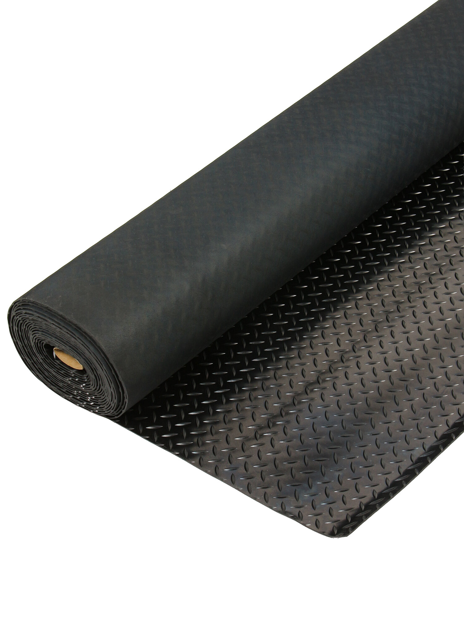 Резиновая дорожка 120х1000 см, грязезащитное покрытие в рулоне, черное ребристое полотно для пола, толщина 0.7 см