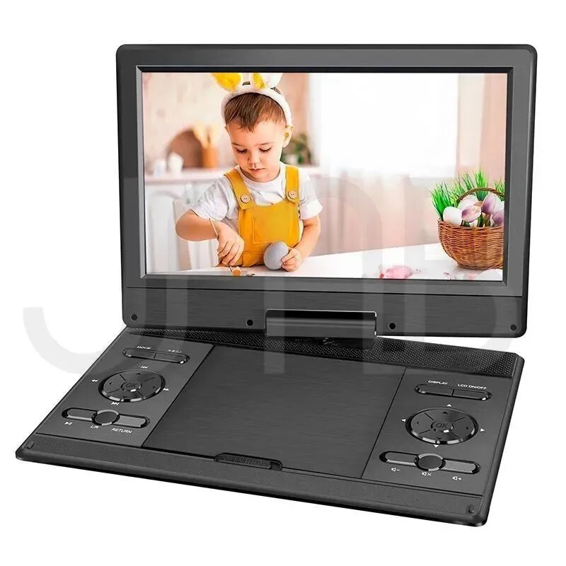 Портативный DVD-плеер для детей, встроенный экран, черный цвет, воспроизведение DVD — фото 1