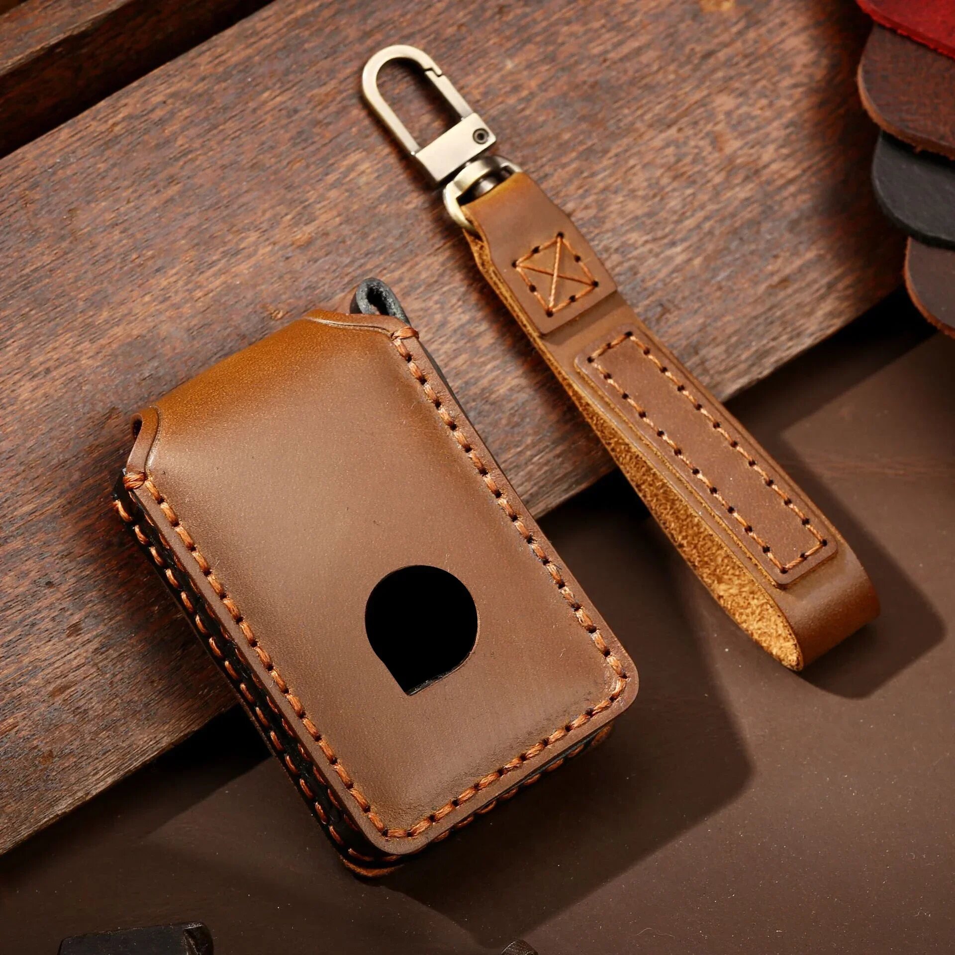 Роскошный кожаный чехол для ключей Volvo Cars, защитный чехол для брелок, аксессуары для XC60 V60 S60 XC70 V40