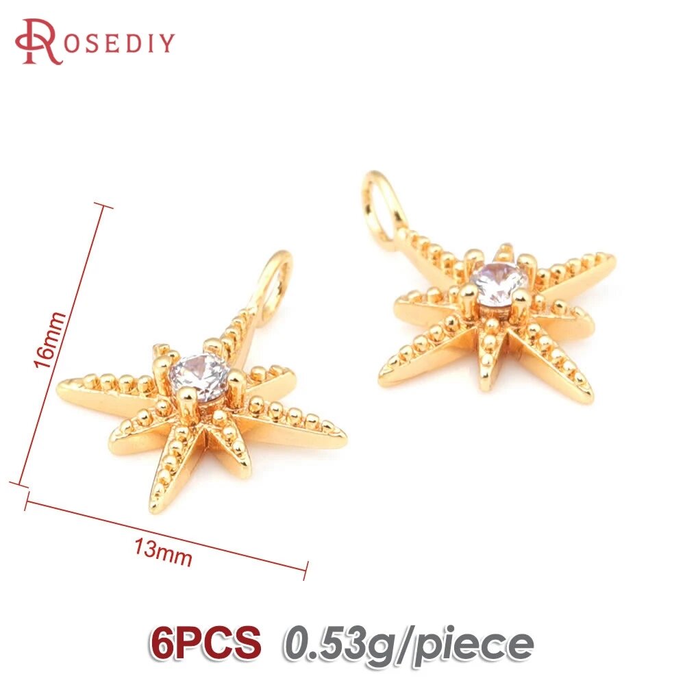 Подвески Rosediy из латуни и циркония цвета 18-каратного золота 45031-18K Gold Color