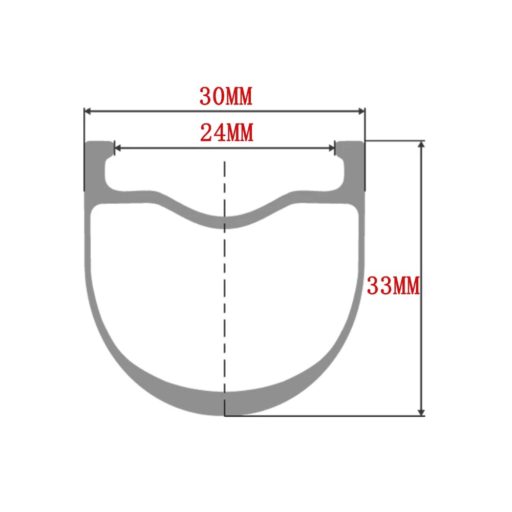 Карбоновые обода для дорожного велосипеда 24/30 мм 33MM 24h 1psc