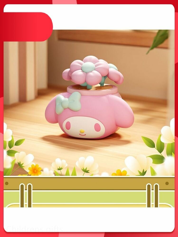 Модель куклы ручной работы серии Sanrio Melody в горшке для украшения рабочего стола