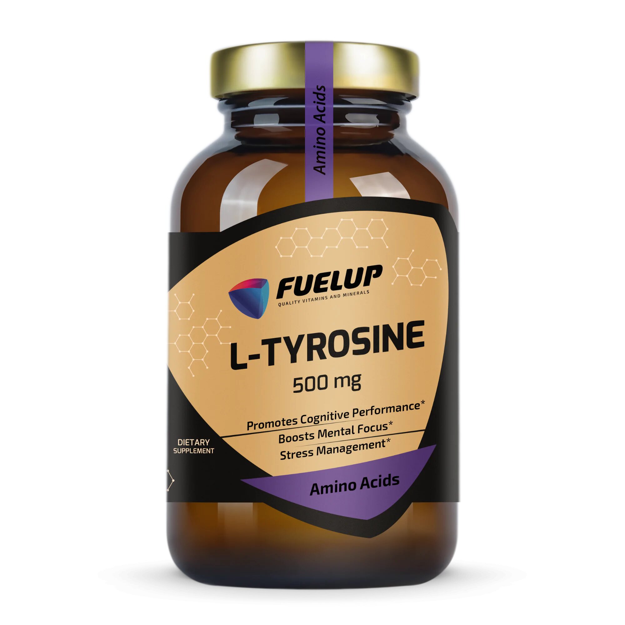 L-тирозин, FuelUP, для поддержания когнитивных функций, 500 мг, 120 растительных капсул