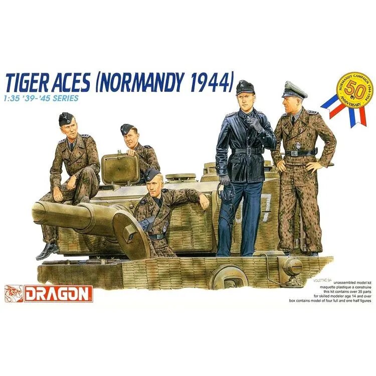 DRAGON 6028 1/35 '39-'45 Series Тигровые тузы Нормандии 1944 Модельный набор Человеческая форма