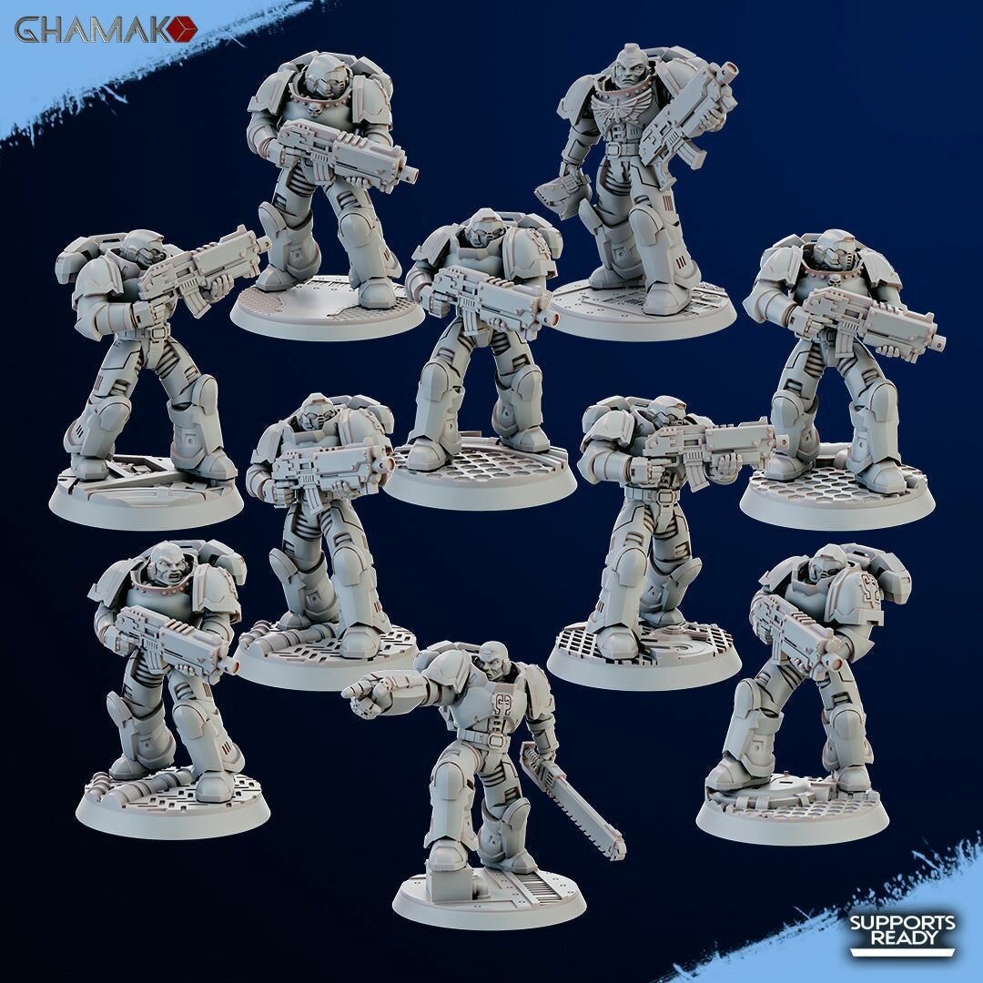 Warhammer 40000 Spacemarines Squad/ Набор фигурок для Warhammer Спейсмарины