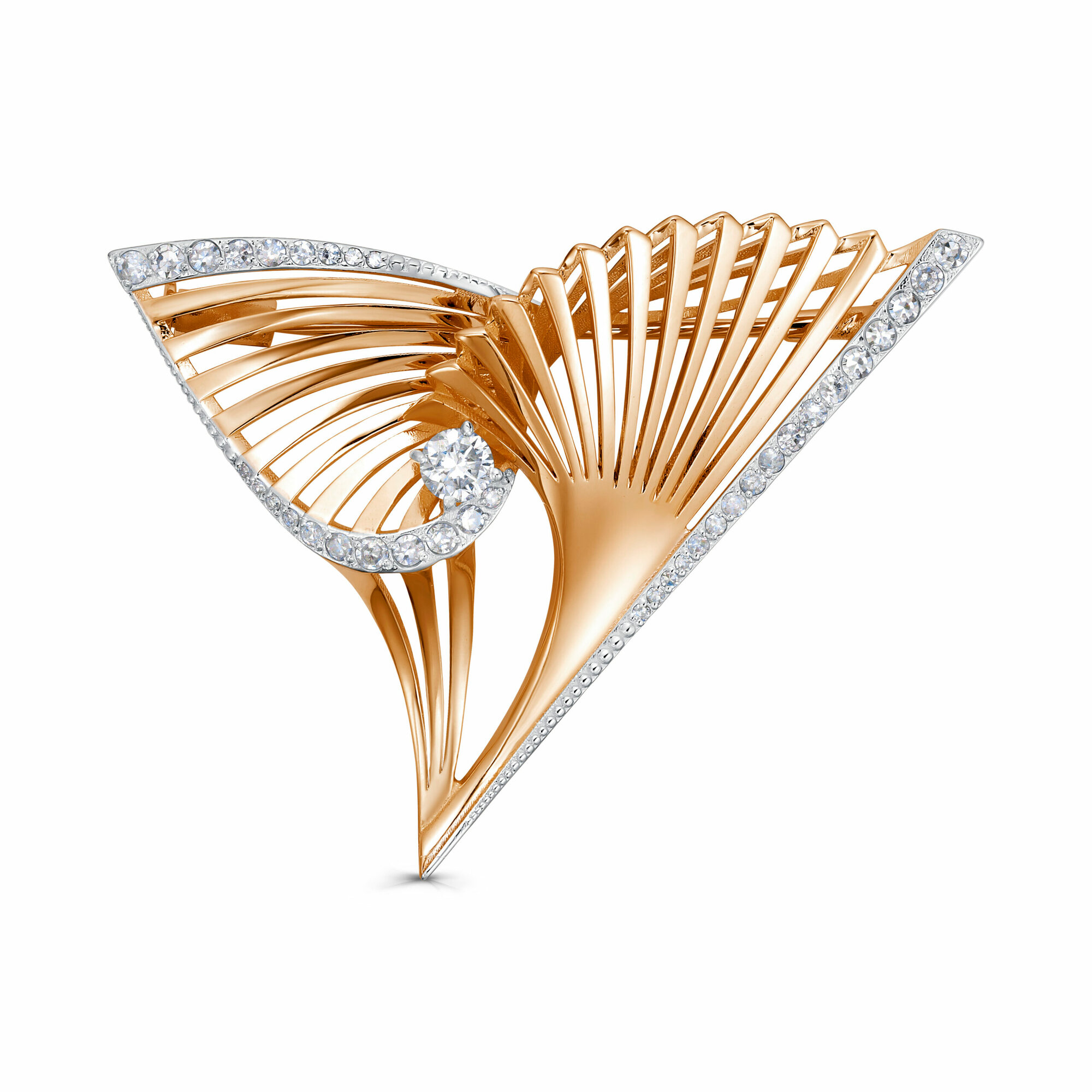 Брошь JEWELIN, красное золото, 585 проба, бриллиант