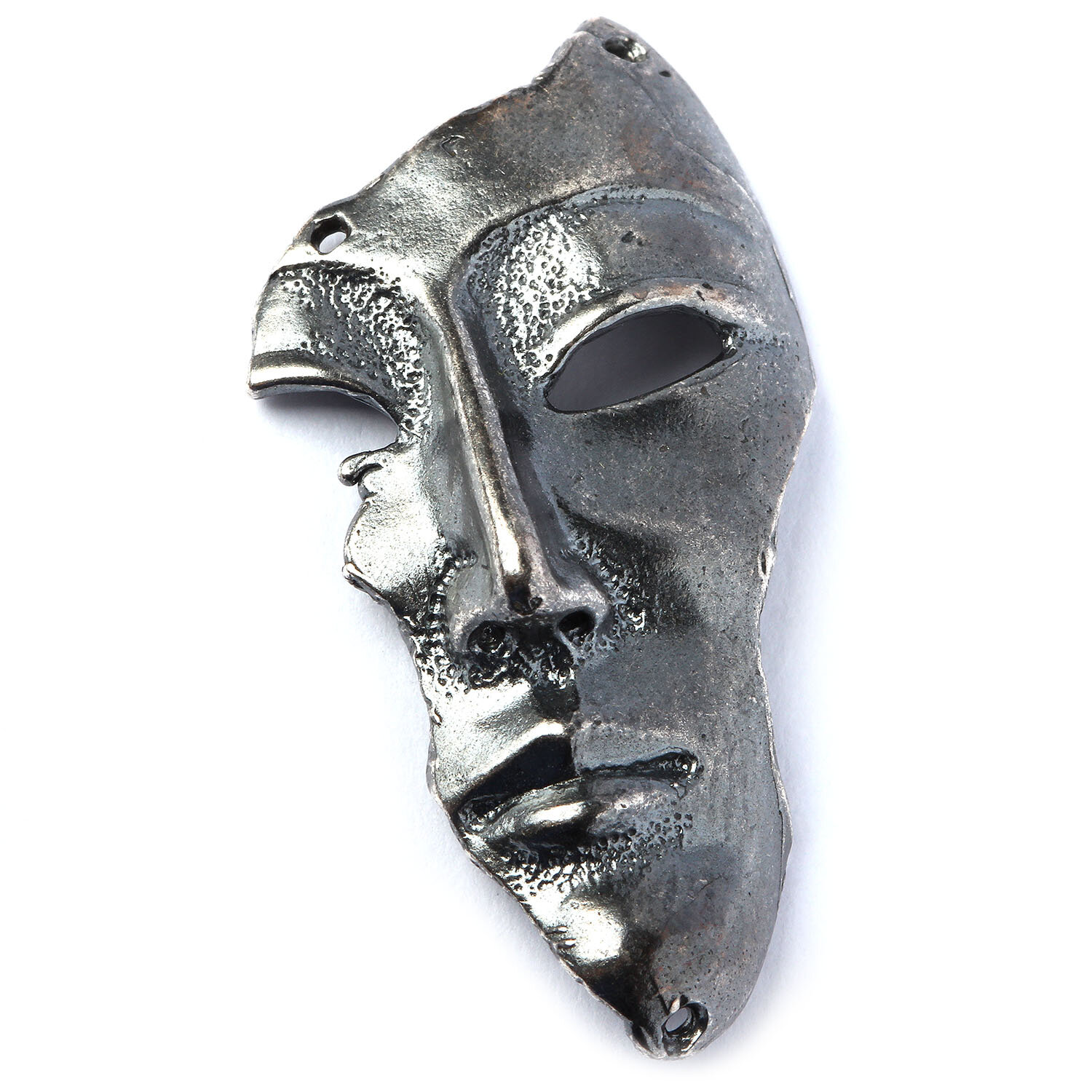 Коннектор, 41х21мм, Anna Bronze, Маска, базовый материал - латунь, цвет античное серебро (посеребрённый с чернением), 1 шт.