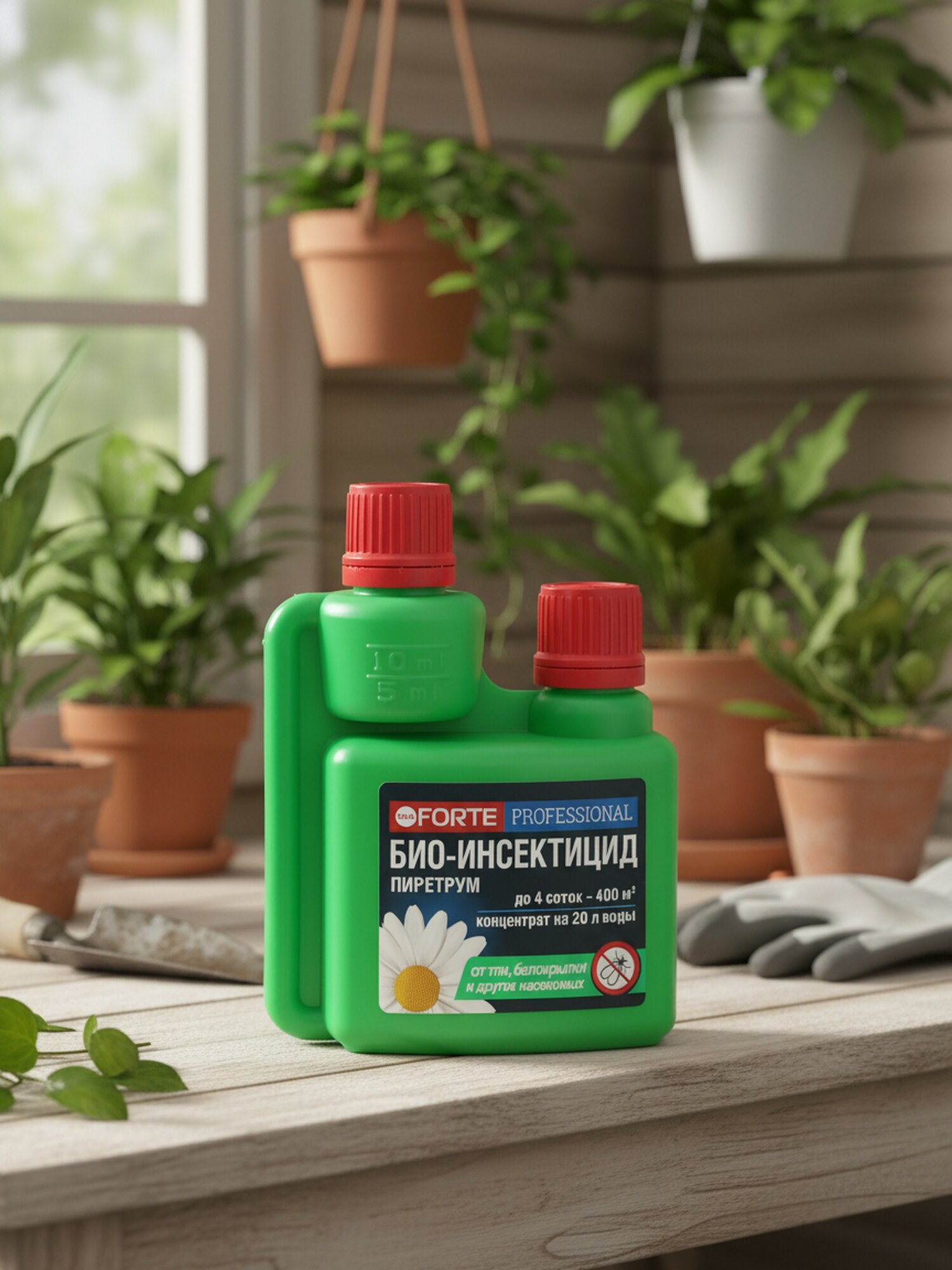Натуральный инсектицид Bona Forte Пиретрум 100 мл, концентрат от тли, белокрылки и трипсов для сада и огорода