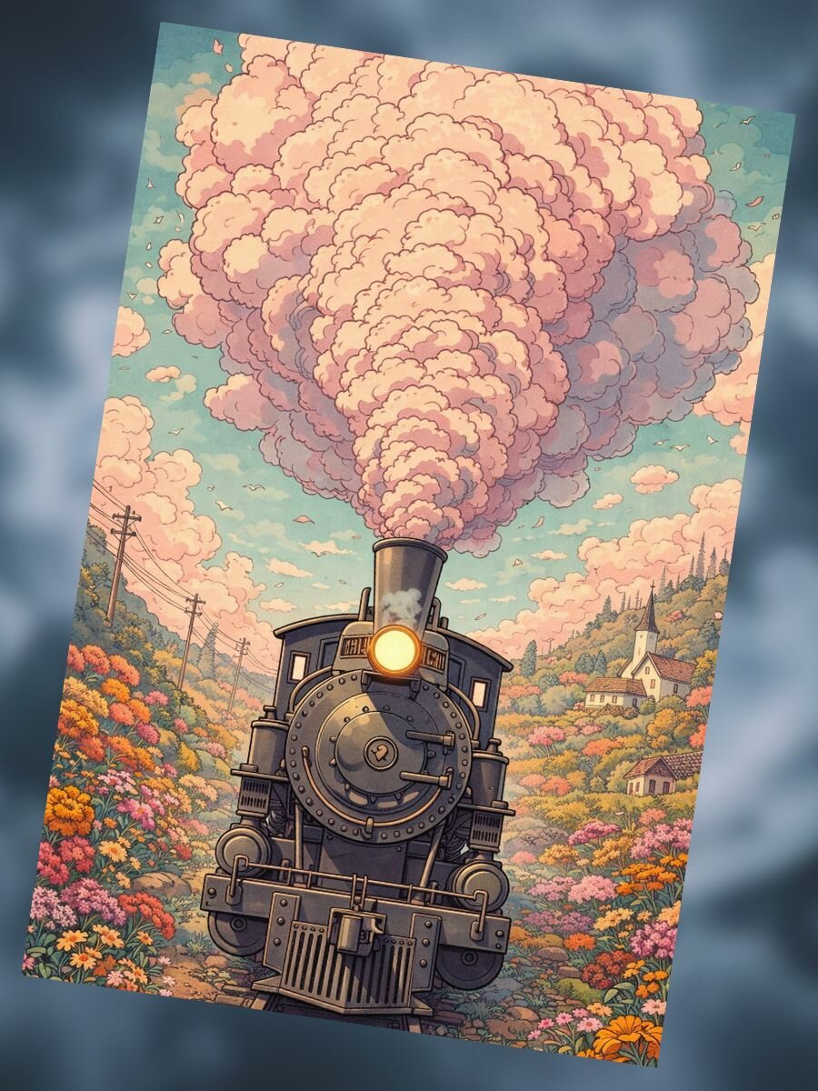 Постер "Паровоз", 29.7х42см, А3, глянцевый