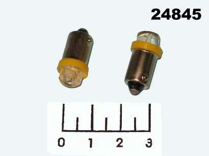 Лампа светодиодная 12V BA9S желтая 8мм 140гр
