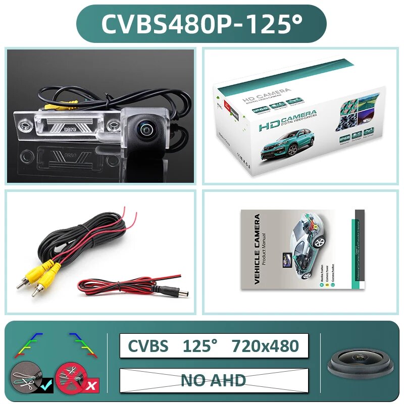 GreenYi ° AHD 1920*1080P специальная автомобильная камера заднего вида для CVBS480P-125deg