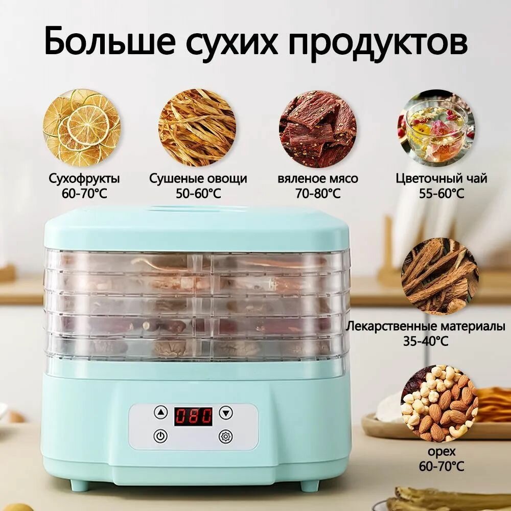 Машина для сушки сухофруктов, фруктов и овощей, закусок для домашних животных, сушеного мяса, продуктов питания, бытовая автоматическая небольшая сушилка для обезвоживания