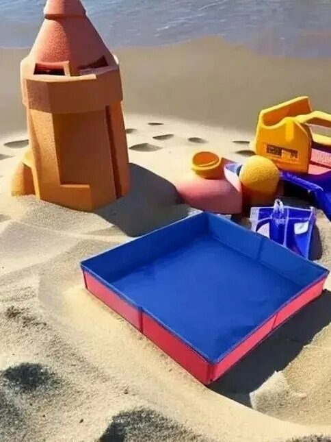 Эксклюзивная песочница для творчества синяя LIN 50x50x8 см