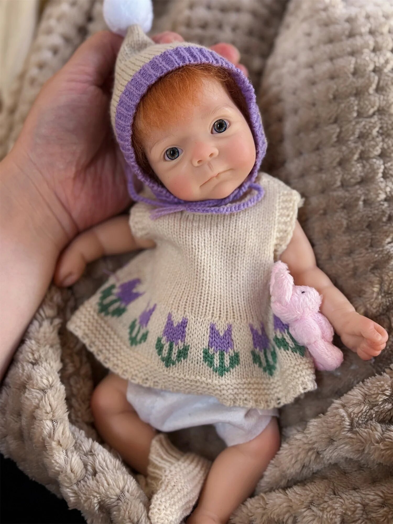 10-дюймовая силиконовая кукла реборн с милыми открытыми глазами и волосами из мохера, очень мягкая водонепроницаемая кукла реборн ручной работы для детского подарка