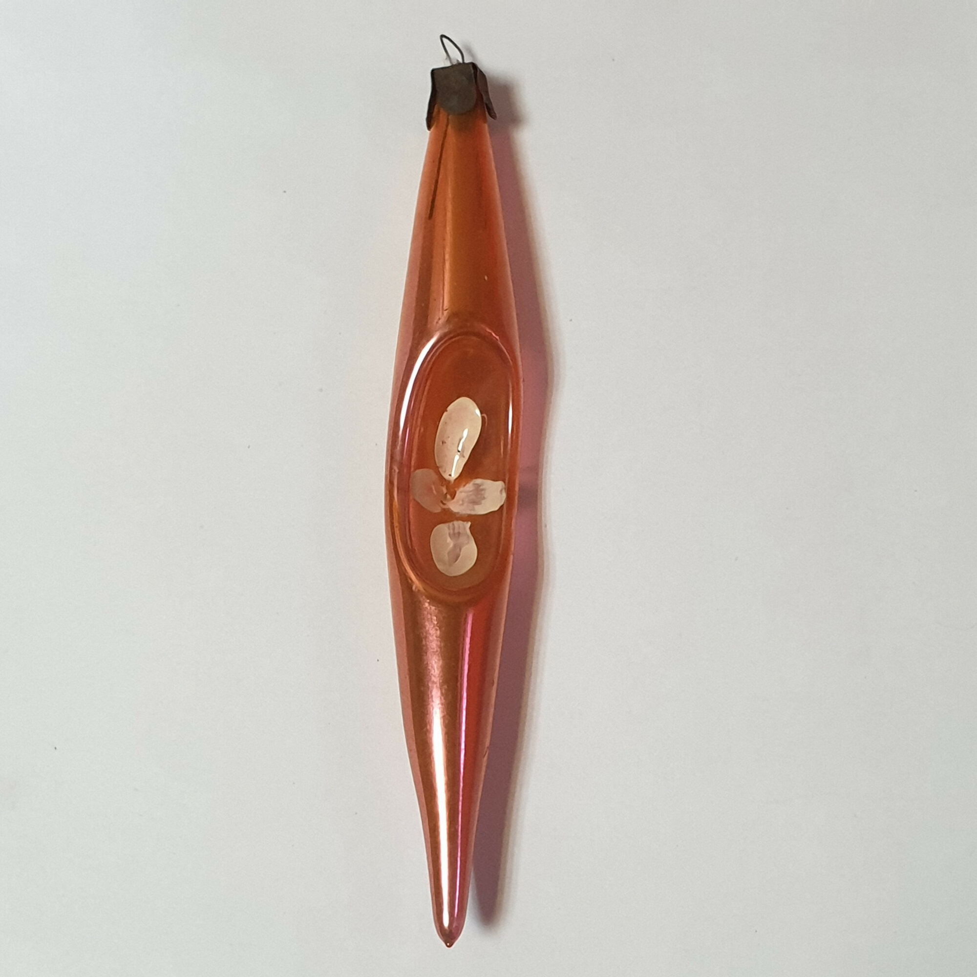 Елочная игрушка сосулька. Стекло, винтаж СССР