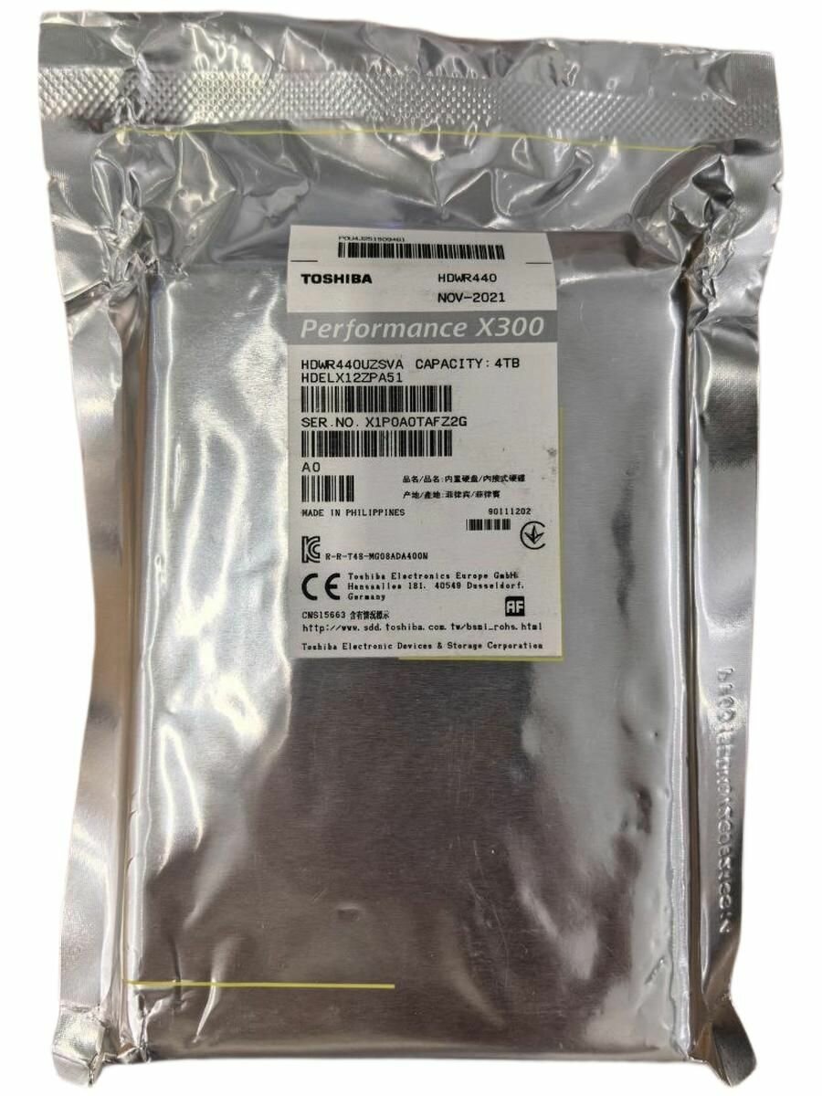 4 ТБ Жесткий диск Toshiba X300 Performance HDWR440UZSVA