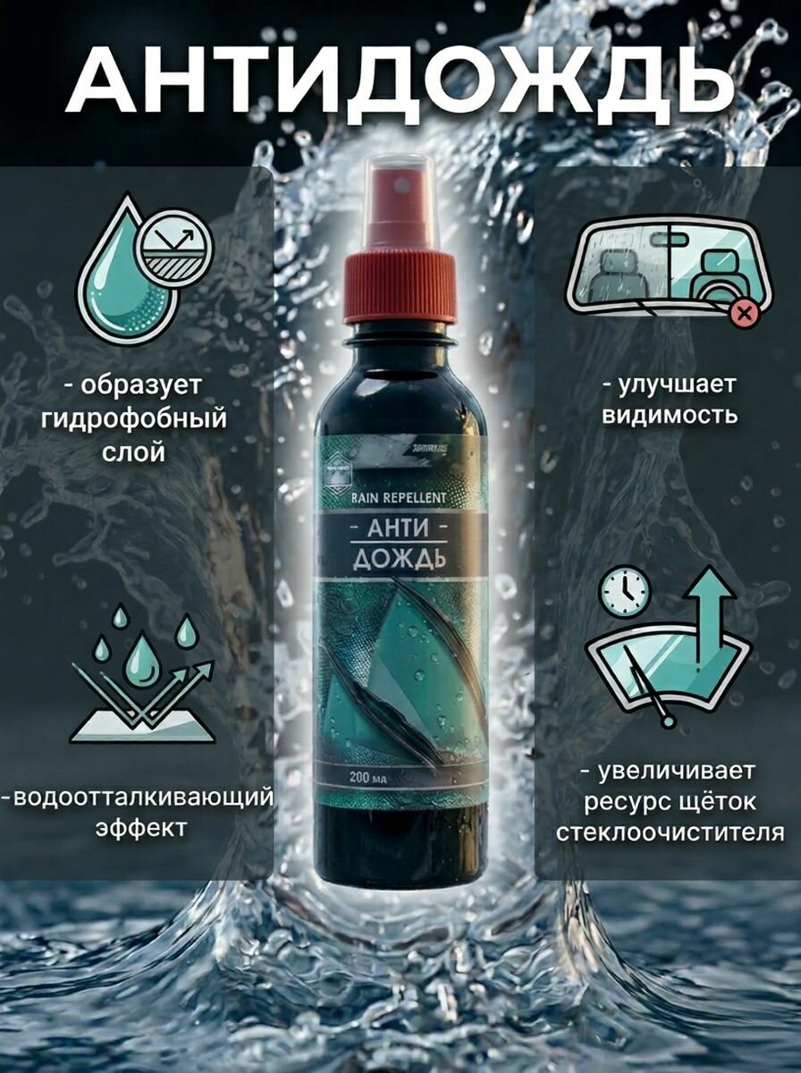 Антидождь (флакон-спрей) 200 мл.