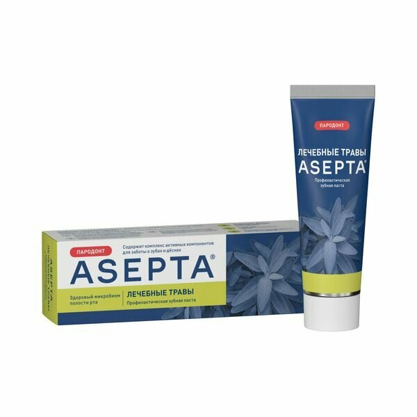 Паста зубная профилактическая лечебные травы Асепта 75мл