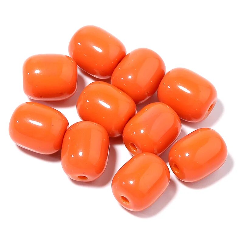 Стеклянные овальные бусины 8x10 мм Orange
