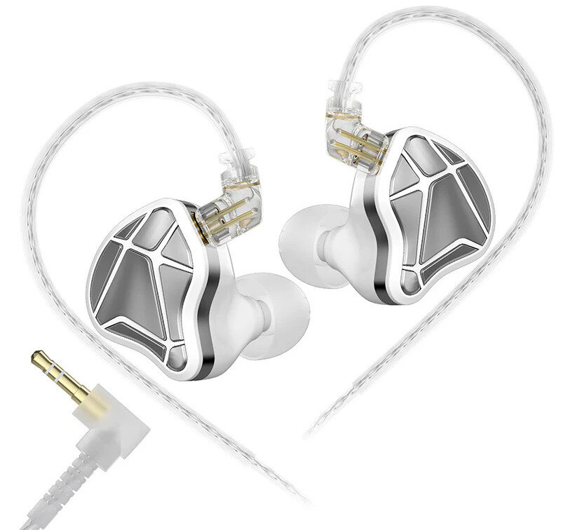 KZ Axas 3.5 мм без микрофона, белый, проводные наушники