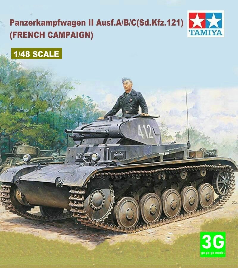 TAMIYA 32570 1/48 Немецкий Panzer II A/B/C - Сражения Франции сборная модель танка