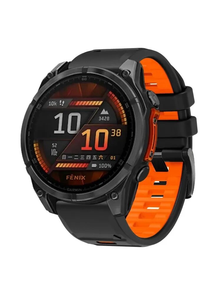 22/26MM Двухцветный Силиконовый Ремешок для Garmin Fenix 8 E 7 (47 мм) 7X Epix Pro (51 мм)/ Enduro 3 2/tactix 7/Forerunner 955 965 Браслет