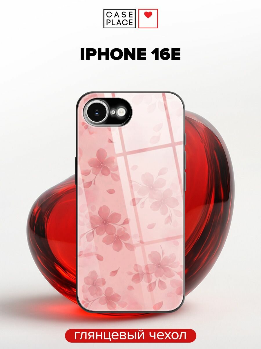 Чехол на Apple iPhone 16e/17e / Айфон 16е с принтом "Нежные розовые лепестки"