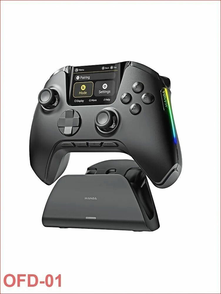 Manba One Ver 2 беспроводной кроссплатформенный геймпад, Игровой контроллер с 2-дюймовым интерактивным экраном и джойстиком с эффектом Холла (PC, Android, iOS, Nintendo Switch)