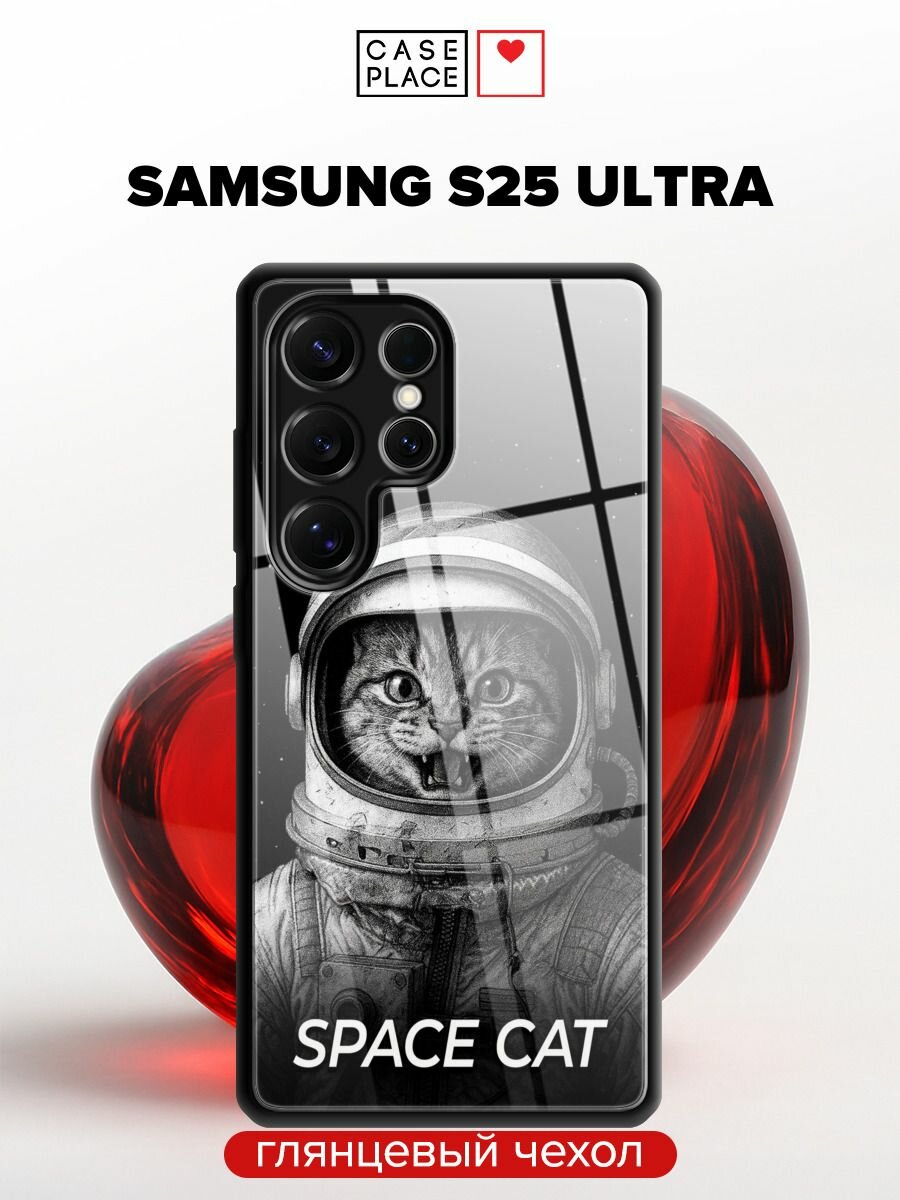 Чехол на Samsung Galaxy S25 Ultra / Самсунг S25 Ультра с принтом "Space cat"