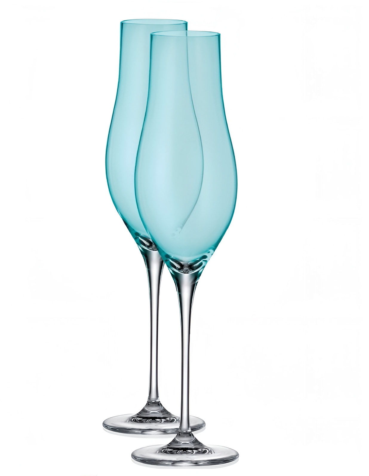 Бокал для шампанского "LIMOSA", декор "Бирюзовая чаша", 200 мл (набор 2 шт), Crystal Bohemia/ БСС0564