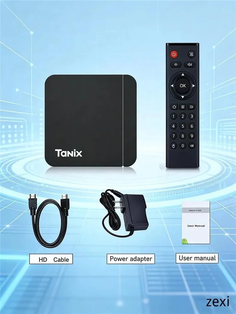 Tanix караоке-система Android 11, Bluetooth, Wi-Fi, HDMI, USB, Пульт ДУ в комплекте