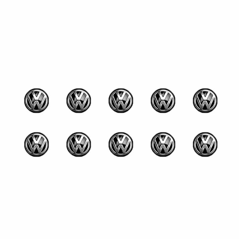 Наклейки на ключи Volkswagen 14 мм, набор 10 шт. — эмблемы для Polo Golf Tiguan Passat Jetta Transporter T5, с клеем